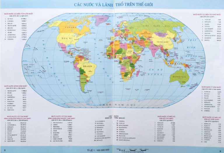 Latest world map and map of 6 continents 2024