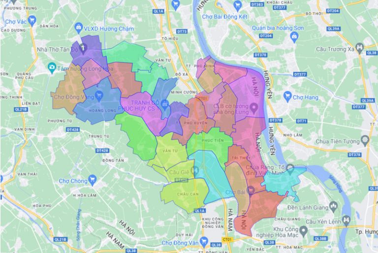 Hanoi map and new Hanoi district map 2024
