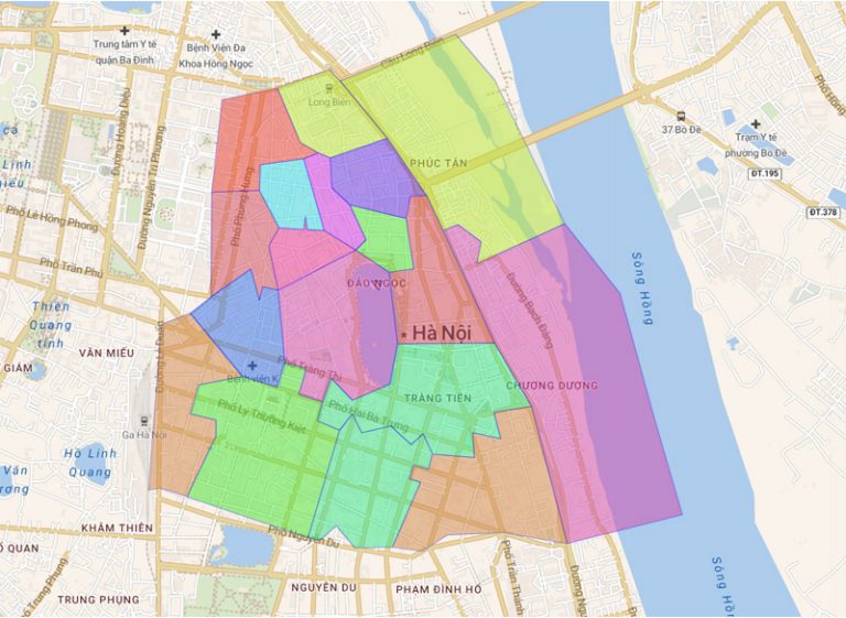 Hanoi map and new Hanoi district map 2024