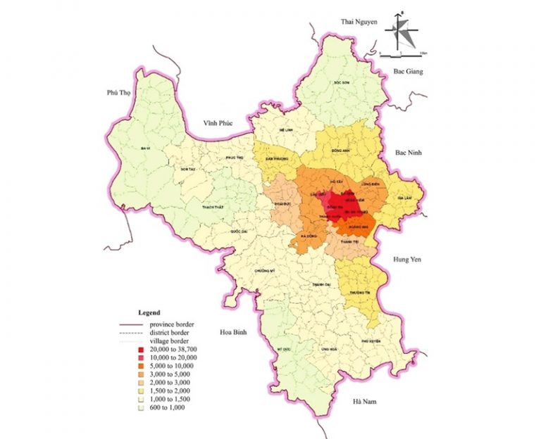 Hanoi map and new Hanoi district map 2024