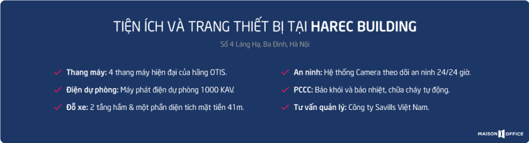 Tòa nhà Harec Building 4A Láng Hạ, Ba Đình | Văn phòng cho thuê tại Hà Nội